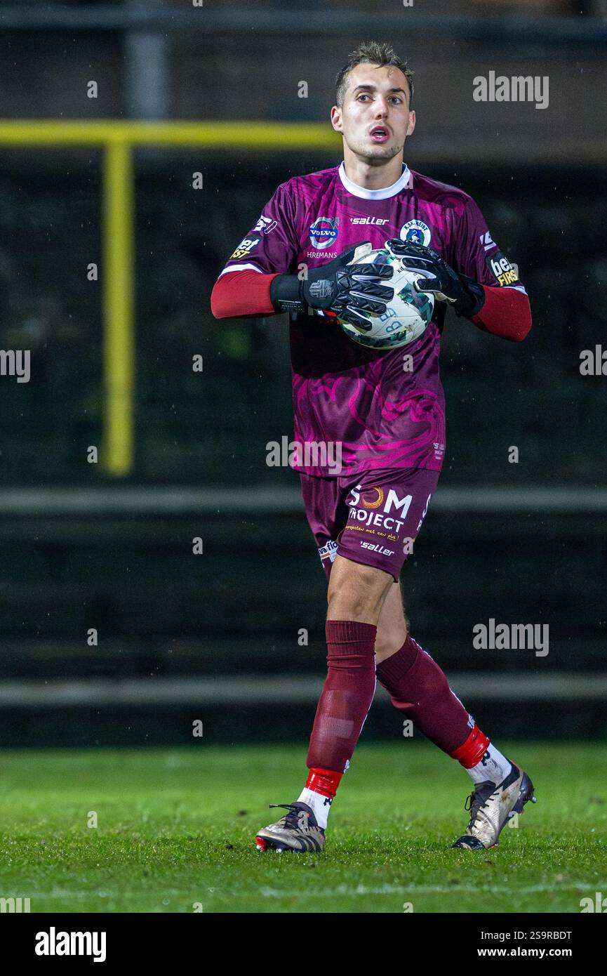 Hasselt, Belgium. 25th Jan, 2025. Van Aerschot Fre (1) of KSK Heist ...