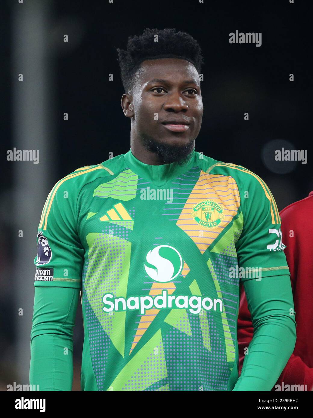 Craven Cottage, January 26th 2025: Goalkeeper Andre Onana of Manchester ...