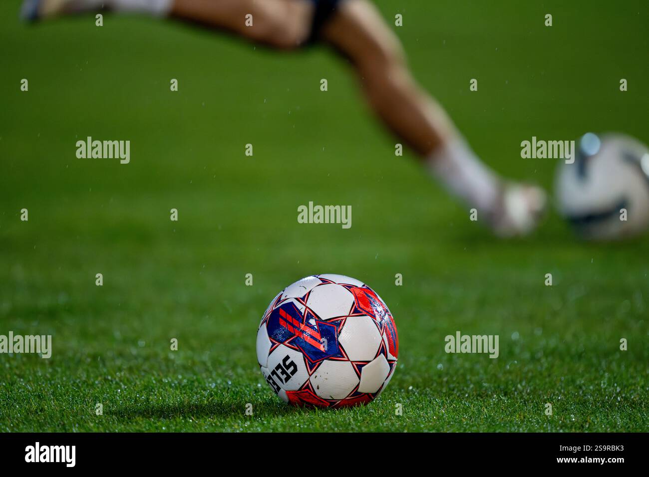 Hasselt, Belgium. 25th Jan, 2025. ball select pictured during a soccer ...