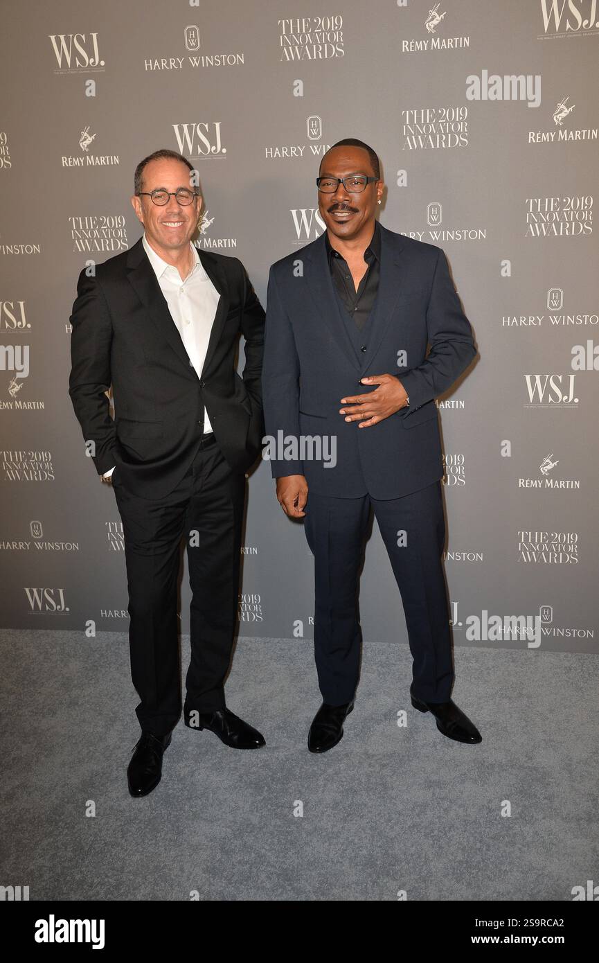 Jerry Seinfeld and Eddie Murphy arriving at the WSJ Mag 2019 Innovator ...