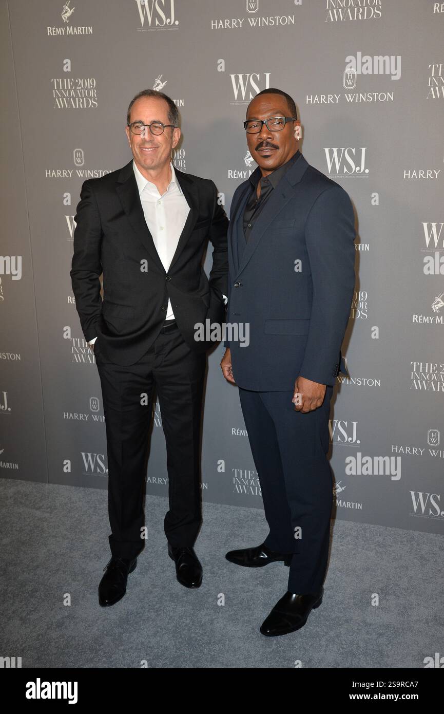 Jerry Seinfeld and Eddie Murphy arriving at the WSJ Mag 2019 Innovator ...