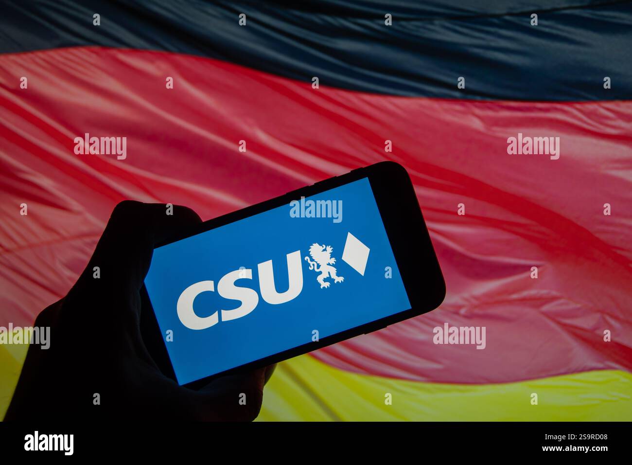 Rheinbach, Germany 26 January 2025, The logo of the German party "CSU ...