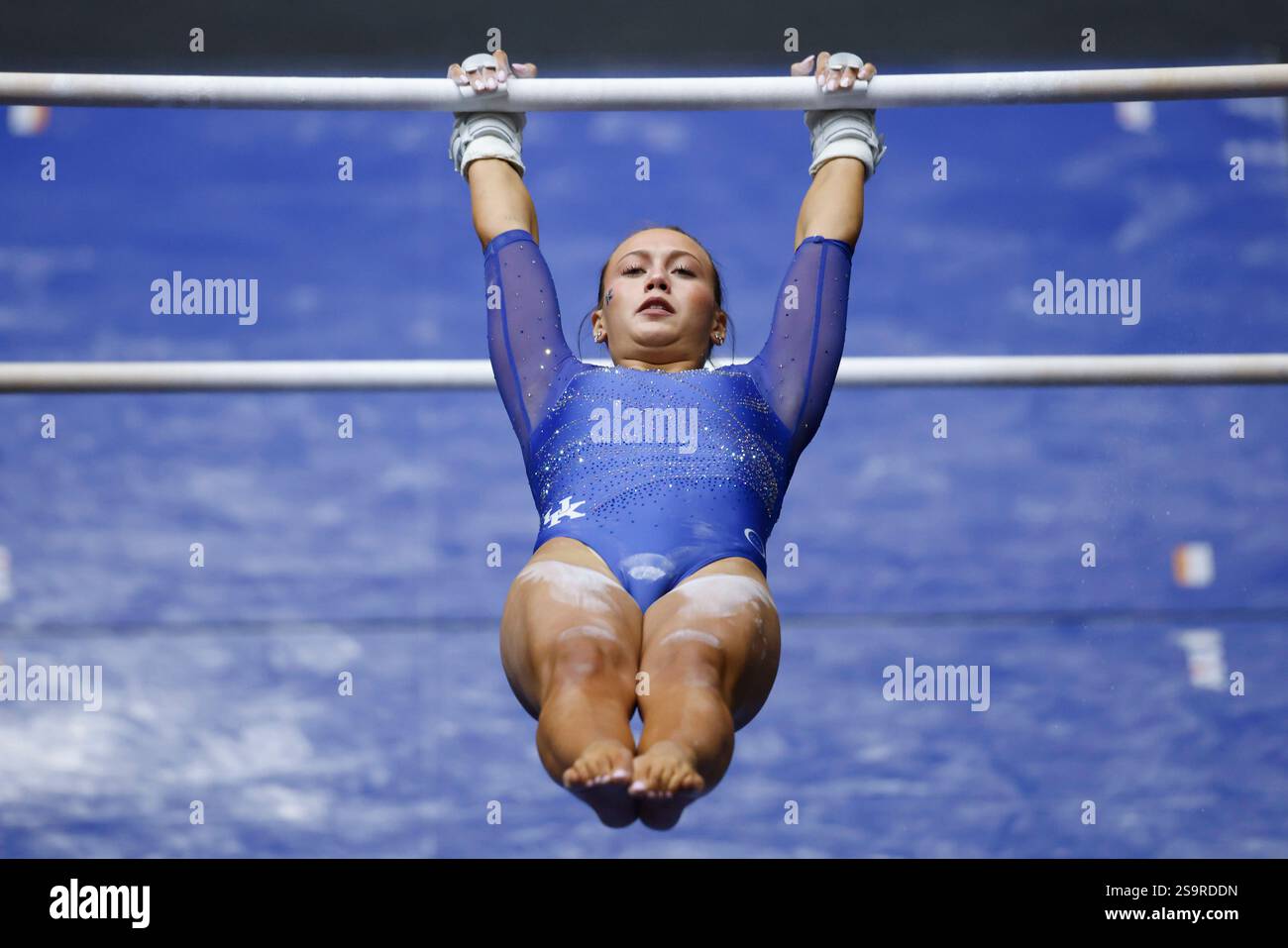 Kentucky's Delaynee Rodriguez competes on the uneven bars during an ...