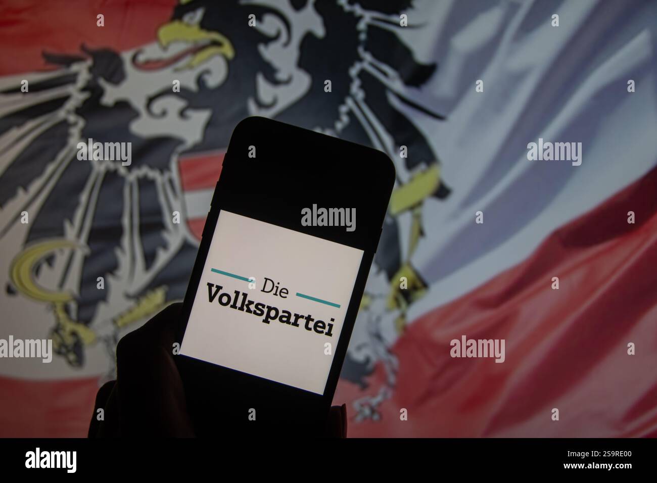 Rheinbach, Germany 26 January 2025, The logo of the Austrian party "ÖVP ...