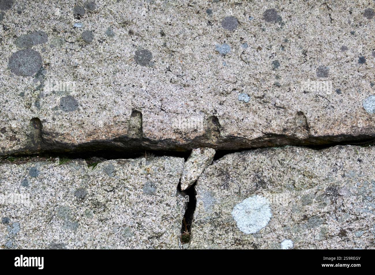 split mourne granite rock with manual techniques marks with chisels ...