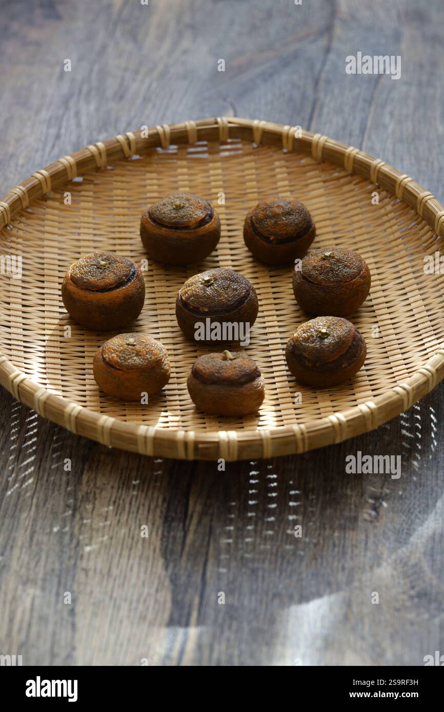 Homemade miso yubeshi, Japanese preserved food and drinking snack ...