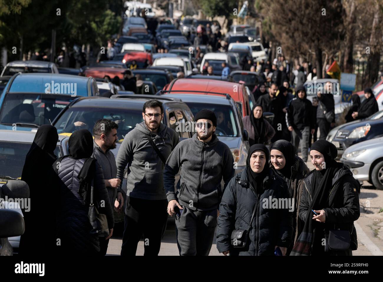 Lebanese citizens gathering as prepare to return to their homes while ...