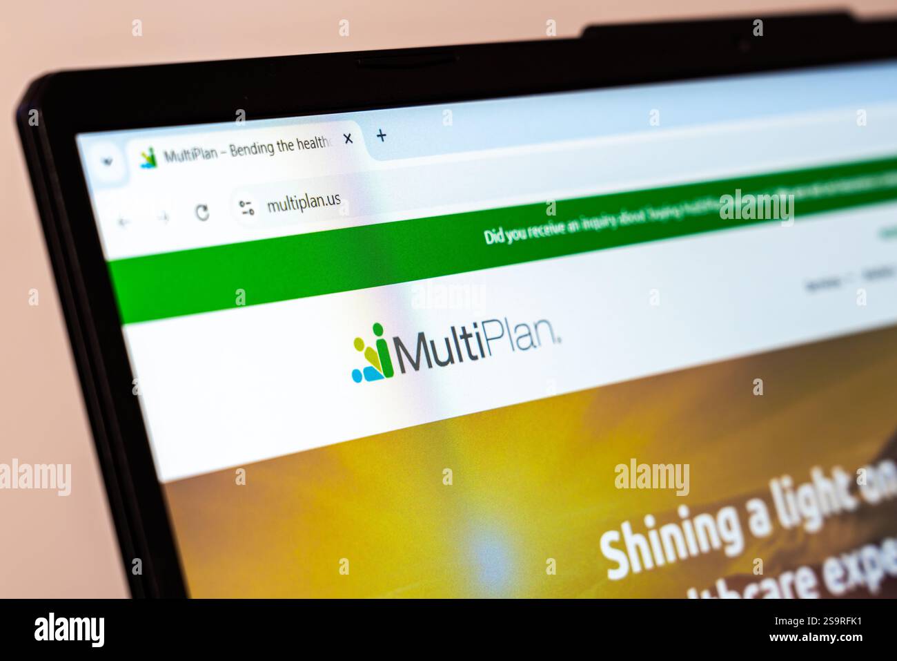 New York, USA - January 26, 2025: MultiPlan website displayed on a ...