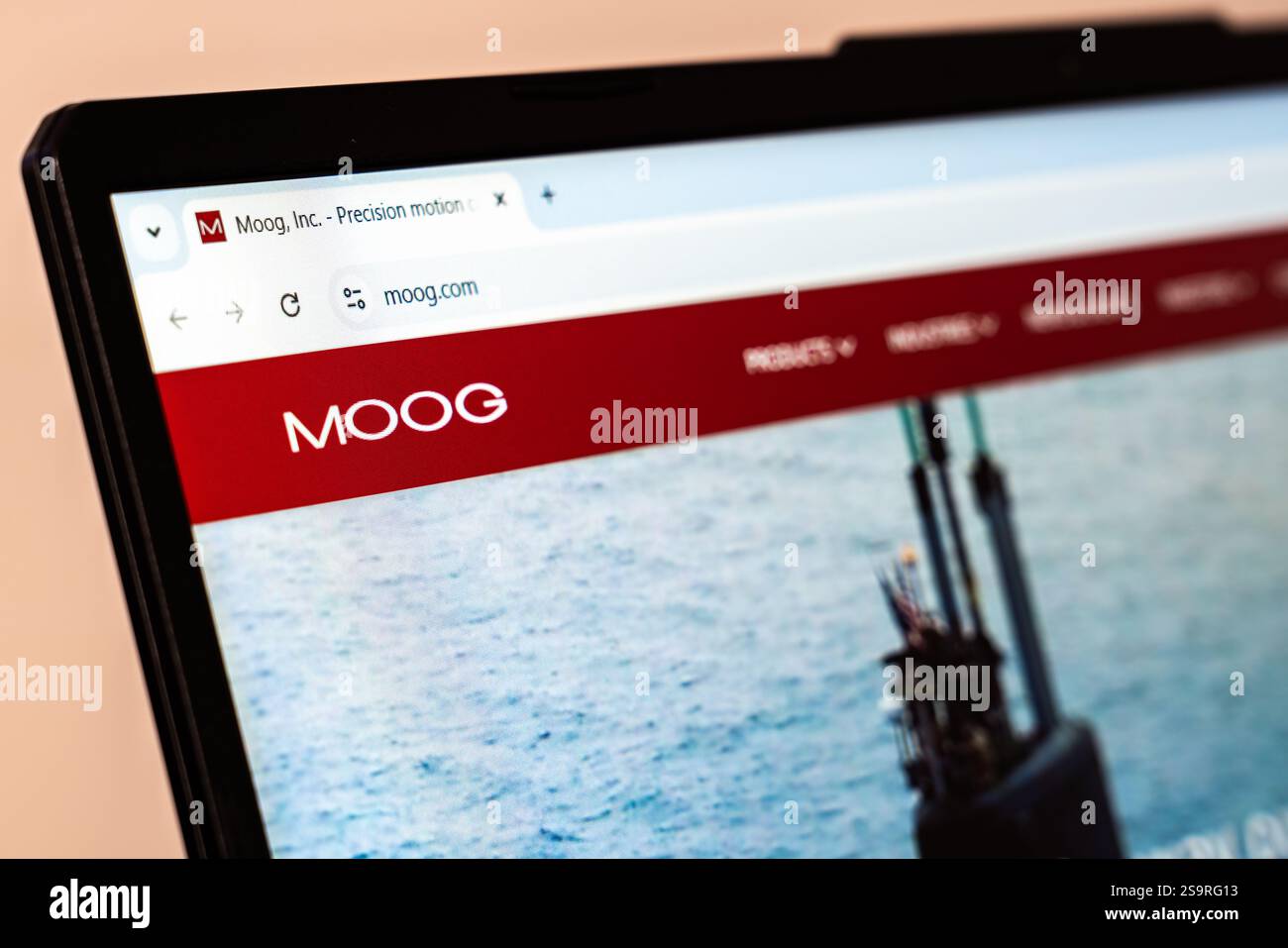 New York, USA - January 26, 2025: Moog website displayed on a laptop ...