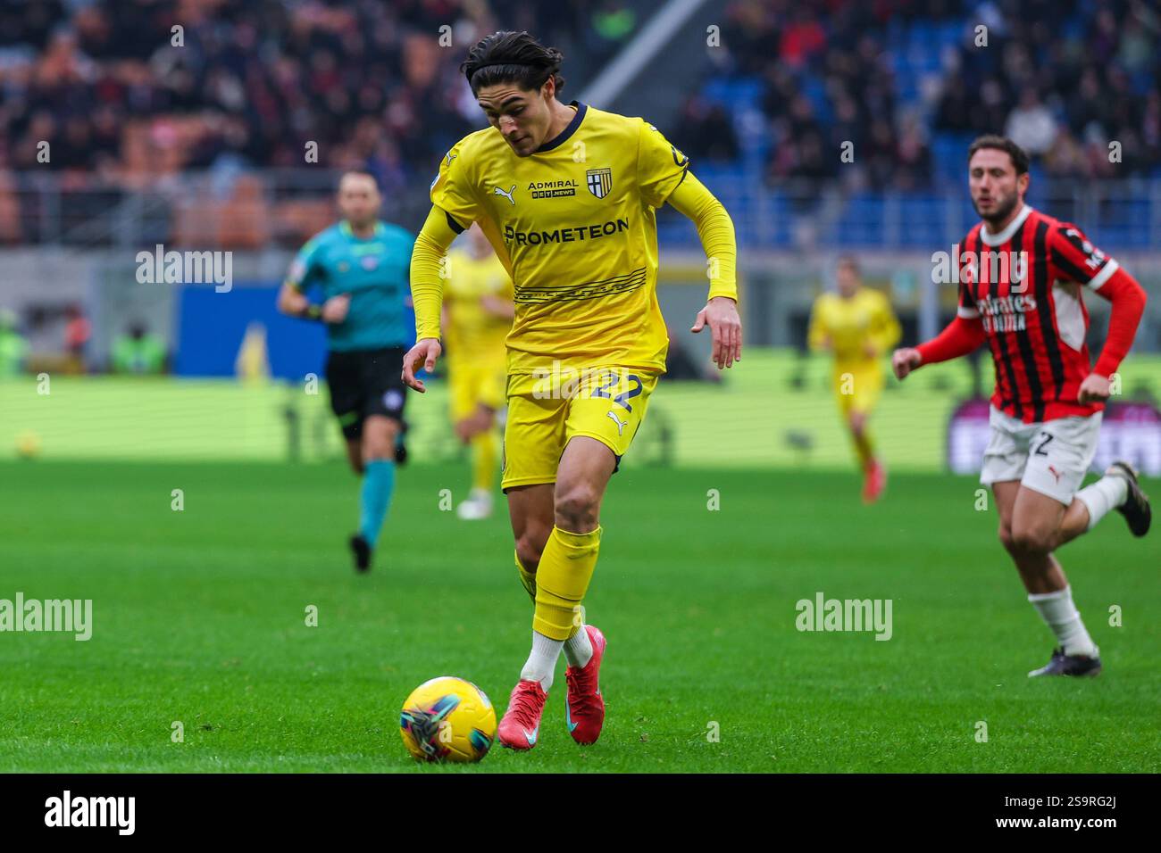 Milan, Italy. 26th Jan, 2025. Matteo Cancellieri of Parma Calcio 1913 ...