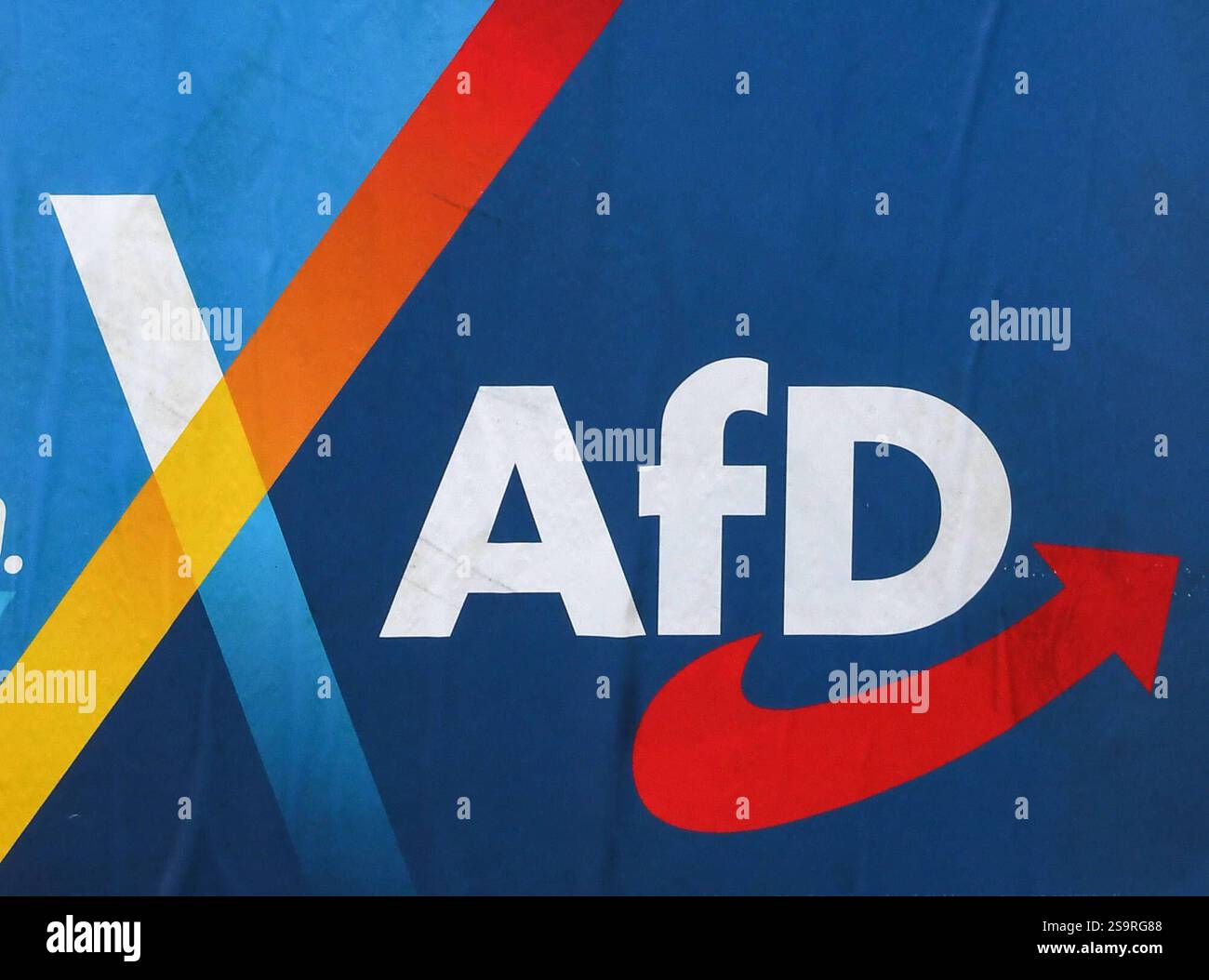 Wahlkampfstand der AfD mit AfD-Logo in Freiburg. Foto: W.Rothermel ...