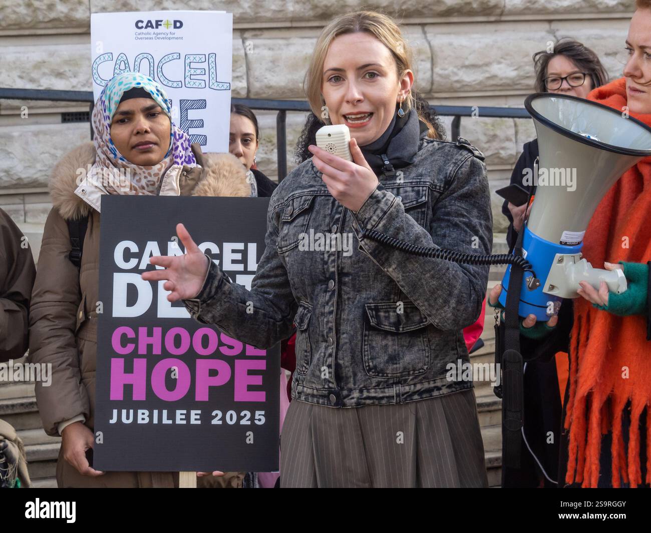 London, UK. 27 Jan 2025. Maria Finnerty, CAFOD. At the start of Jubilee ...
