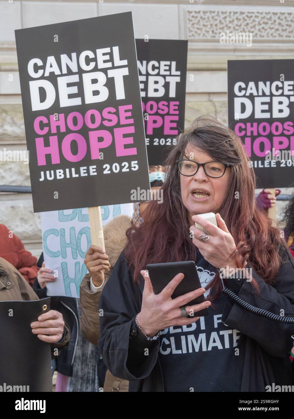 London, UK. 27 Jan 2025. Lorraine Inglis, Debt for Climate. At the ...