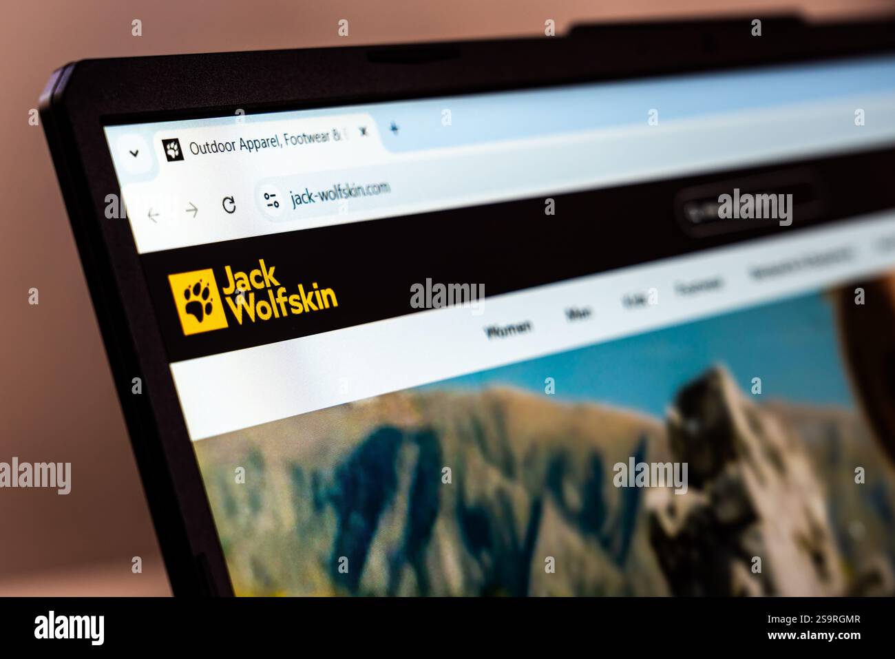 New York, USA - January 20, 2025: Jack Wolfskin website displayed on ...