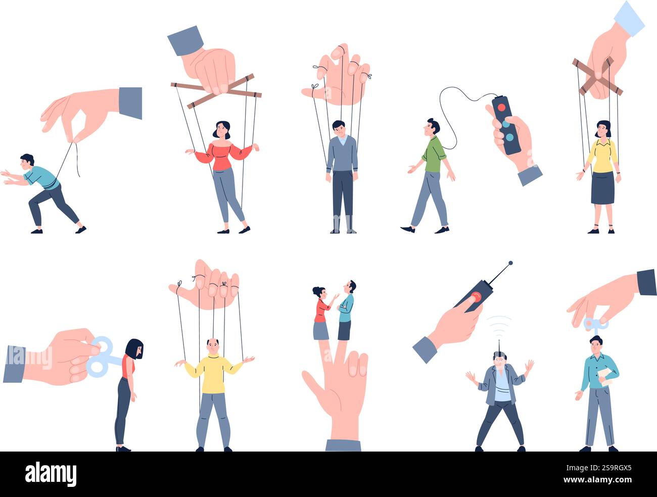 Manipulation and control. People mental violence, abusing and ...