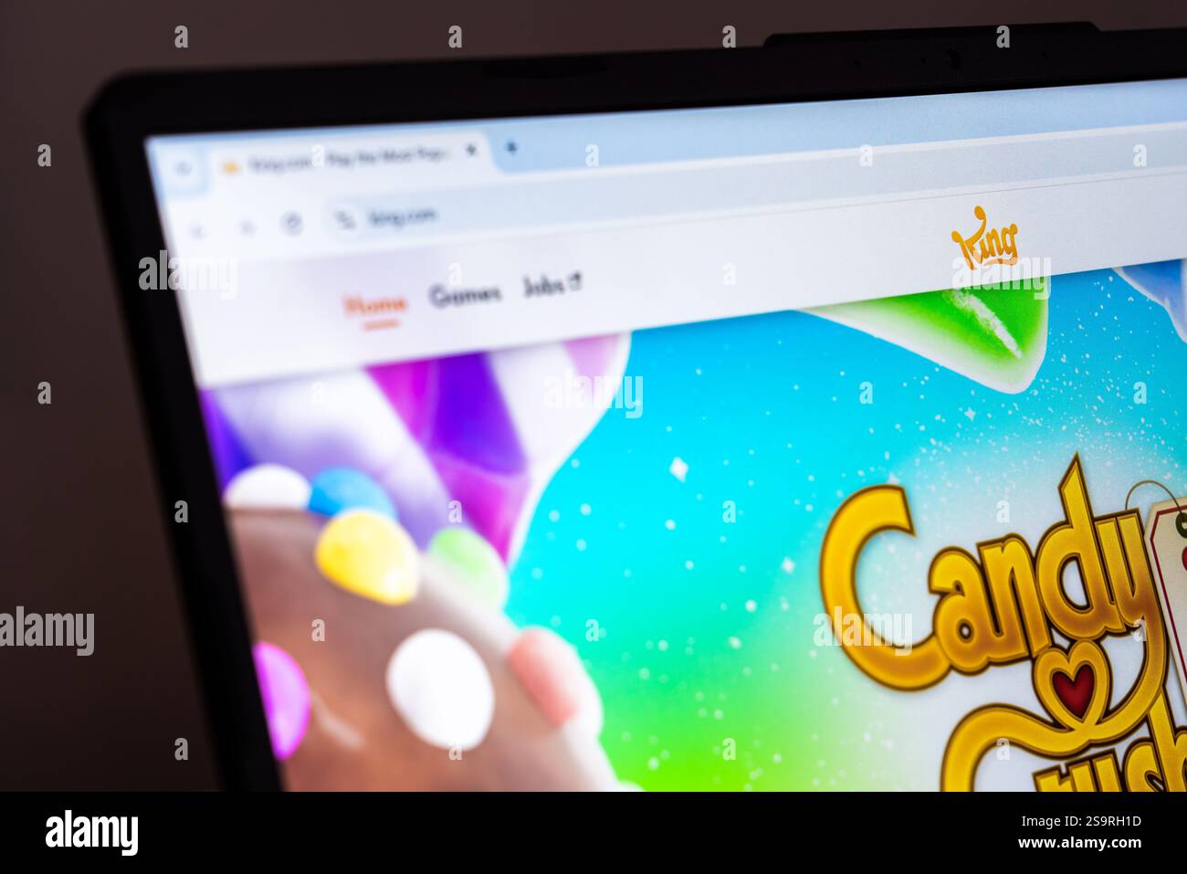 New York, USA - January 22, 2025: Candy Crush Saga website displayed on ...