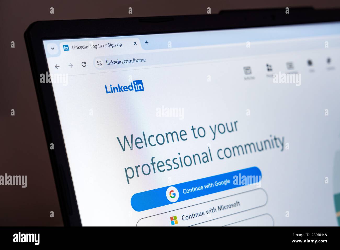 New York, USA - January 22, 2025: LinkedIn login page displayed on ...