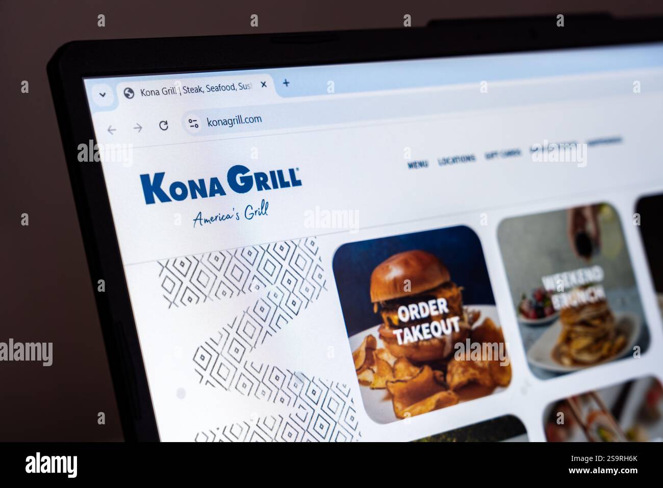 New York, USA - January 22, 2025: Kona Grill website homepage on laptop ...