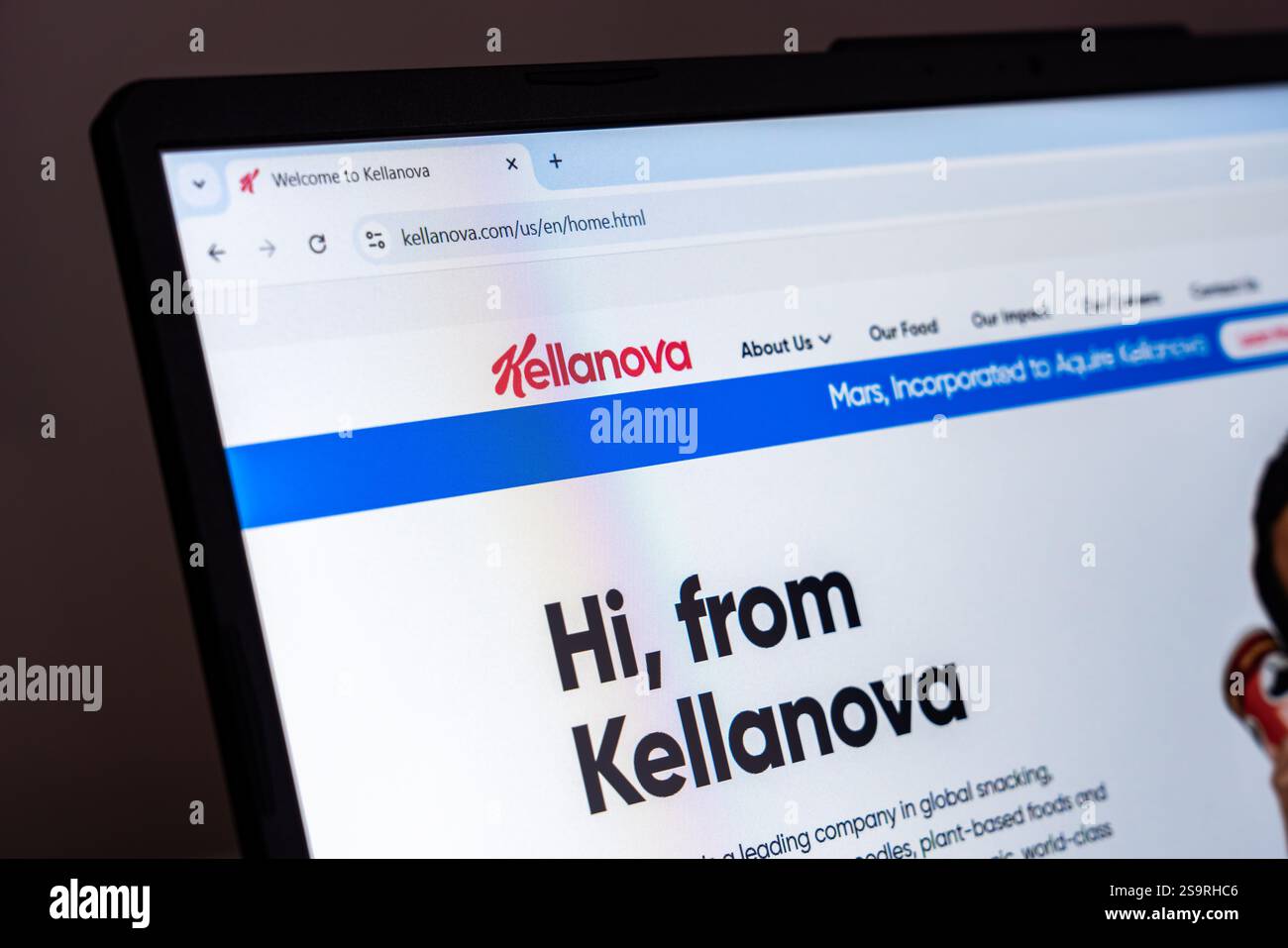 New York, USA - January 22, 2025: Kellanova official website homepage ...