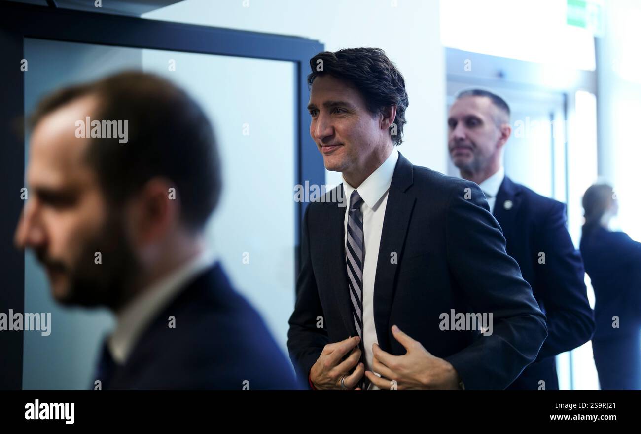 Oswiecim, Poland. 27th Jan, 2025. Prime Minister Justin Trudeau arrives ...