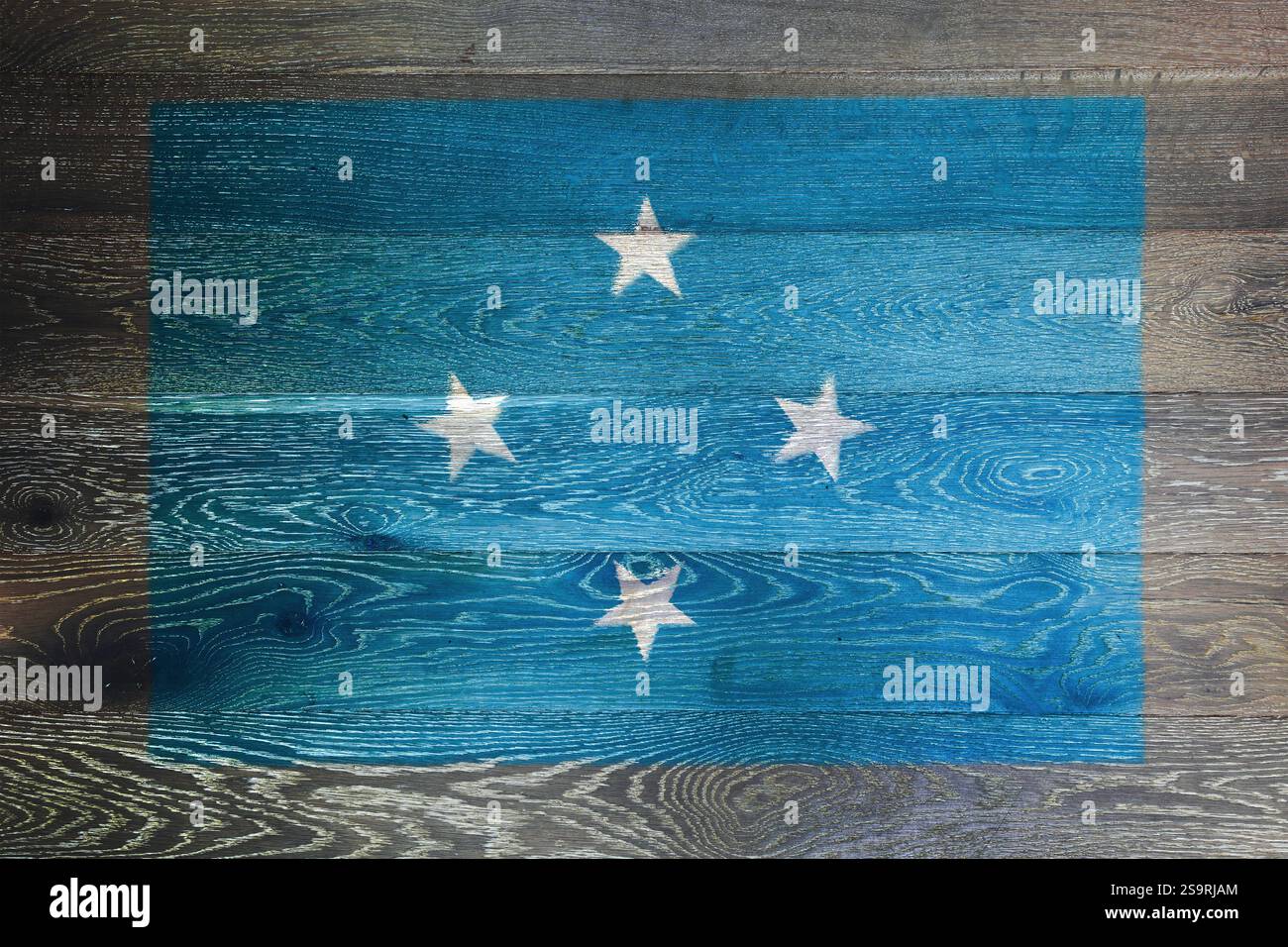 Micronesia flag on rustic old wood surface background Stock Photo - Alamy