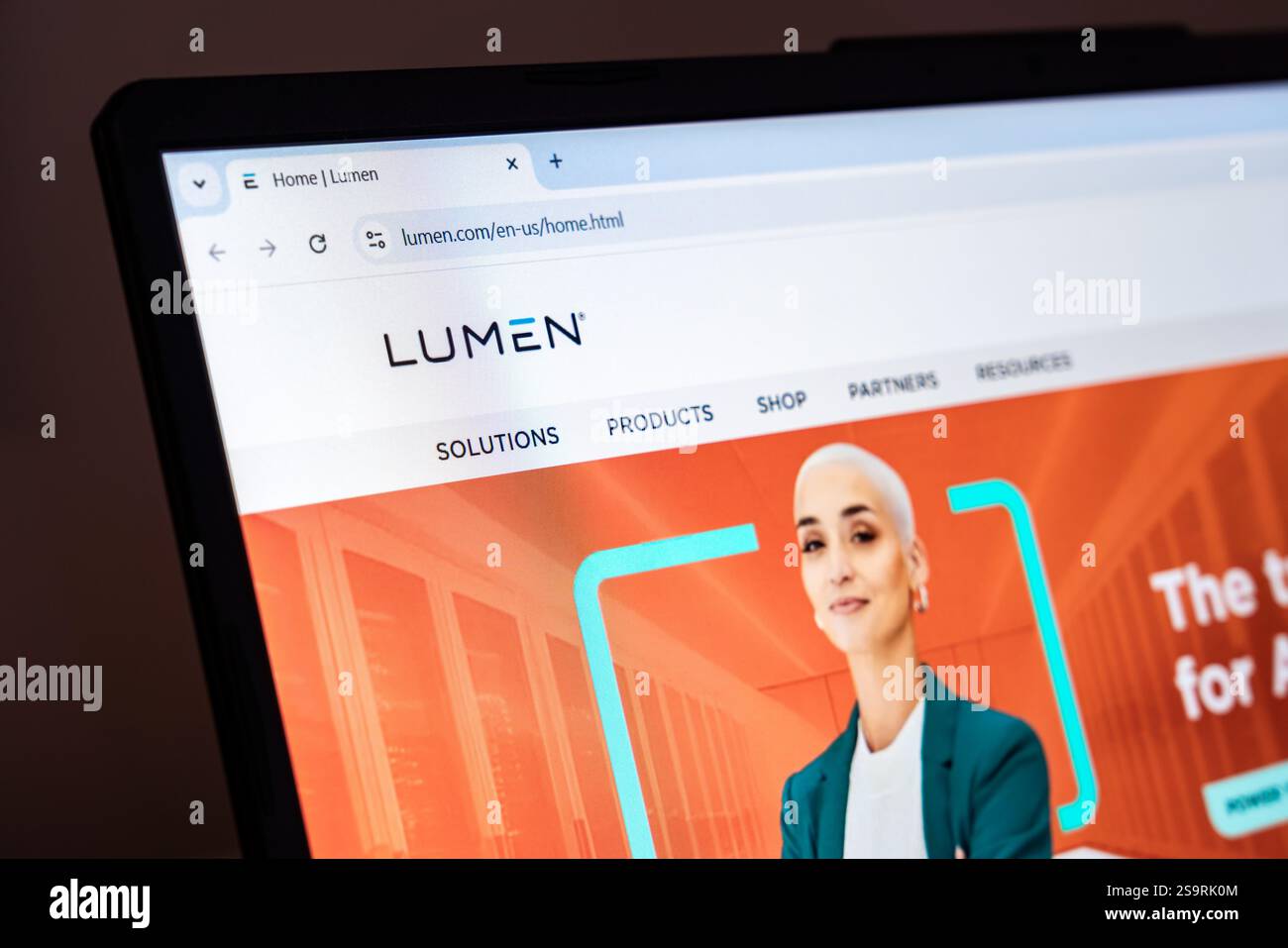 New York, USA - January 22, 2025: Lumen website displayed on laptop ...
