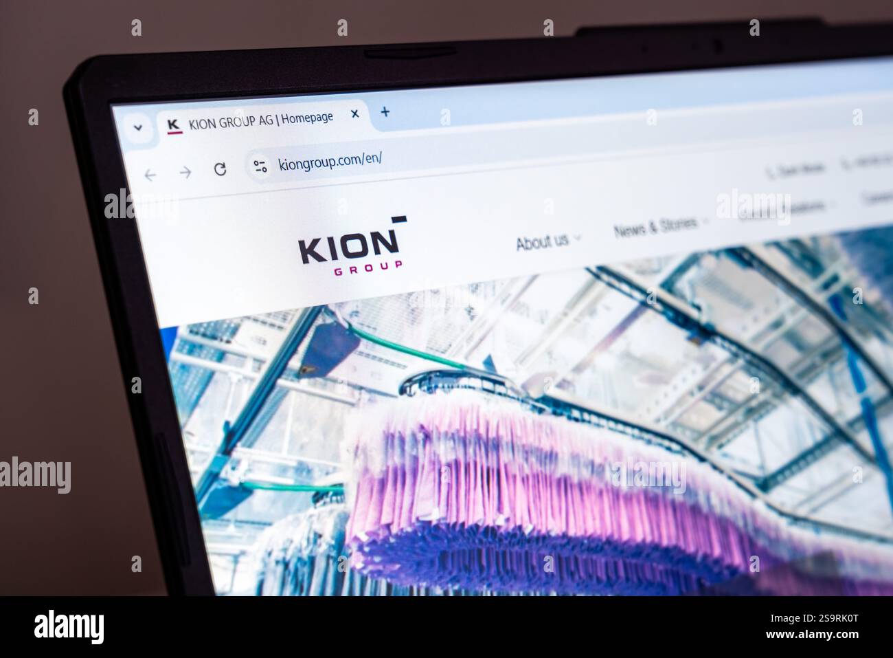 New York, USA - January 22, 2025: KION Group website displayed on laptop screen showcasing ...