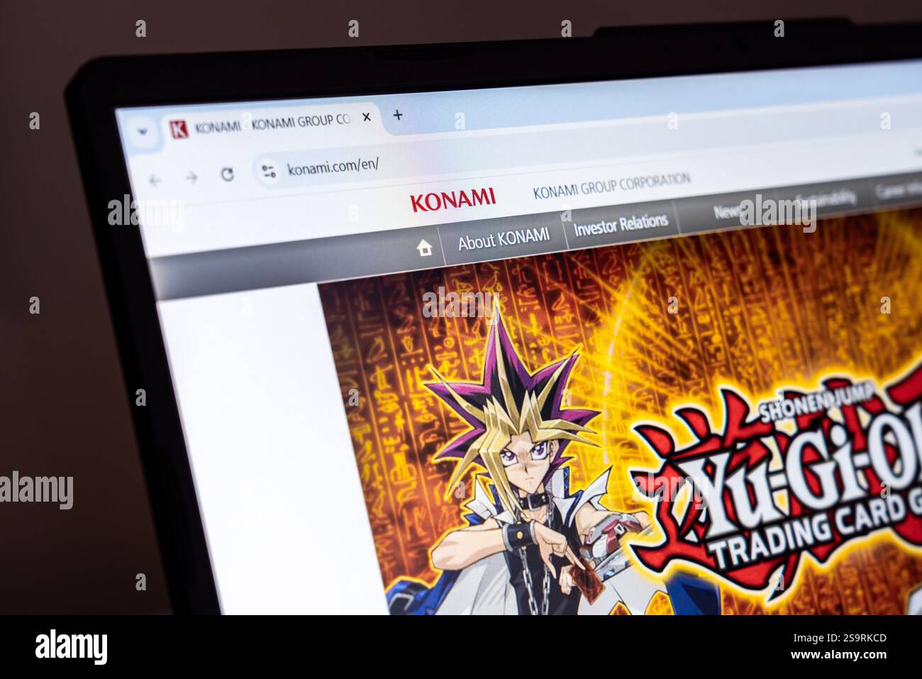 New York, USA - January 22, 2025: Konami website displayed on laptop ...
