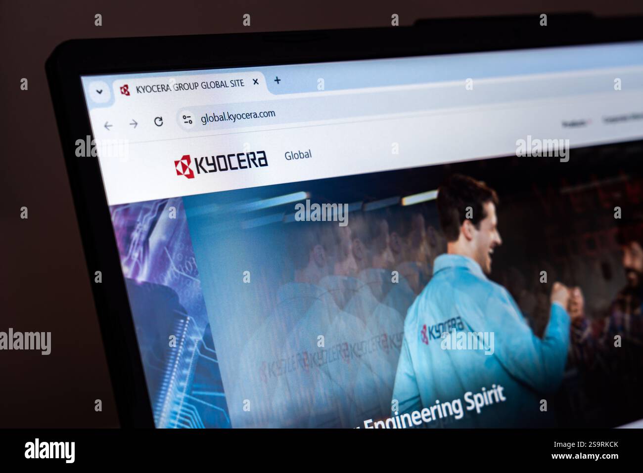 New York, USA - January 22, 2025: Kyocera website displayed on laptop ...