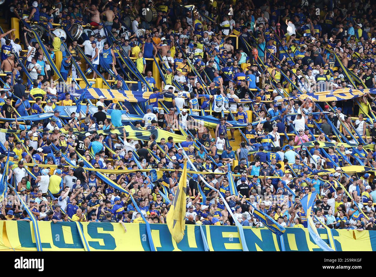 Buenos Aires, Argentina. 26th Jan, 2025. Boca Juniors’ supporters cheer ...