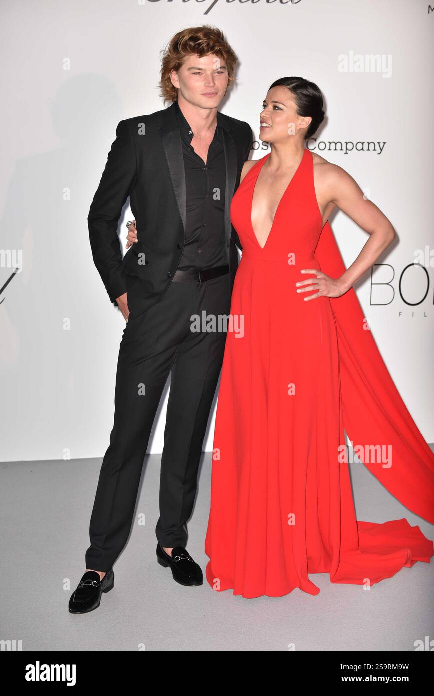 Jordan Barrett, Michelle Rodriguezarrivals at 25th annual amfAR Gala at ...