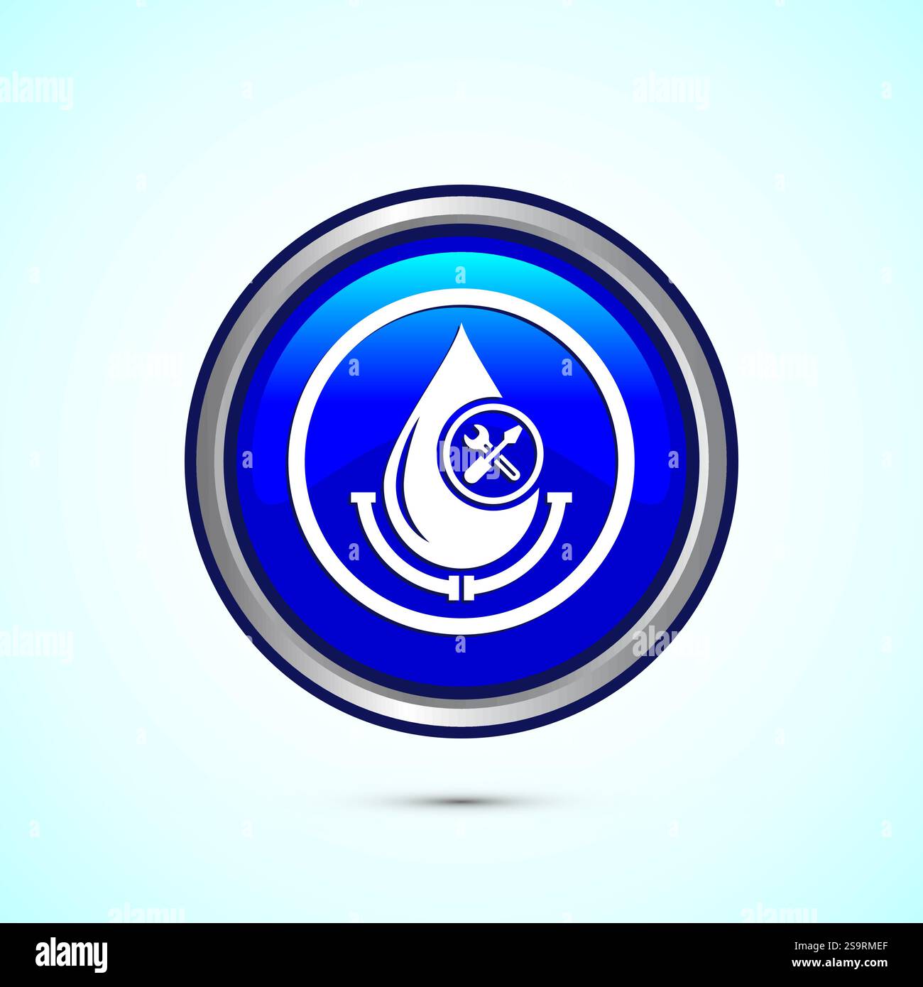 Water supply service icon design illustration. Plumbing repair service ...