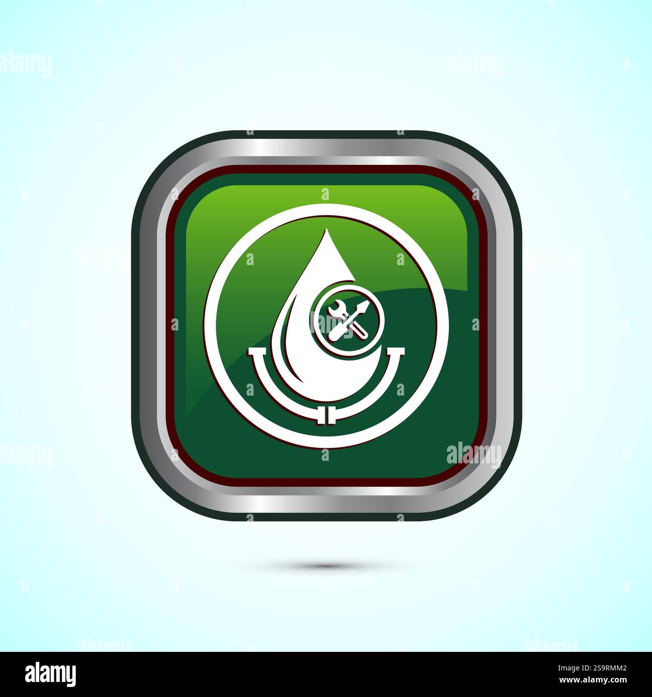 Water supply service icon design illustration. Plumbing repair service ...