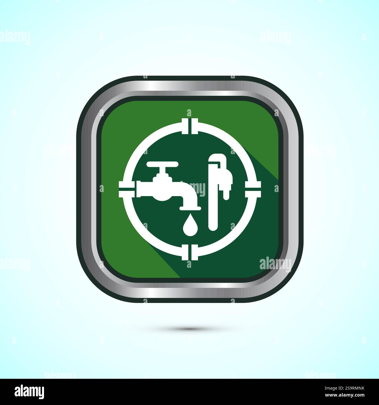 Water supply service icon design illustration. Plumbing repair service ...