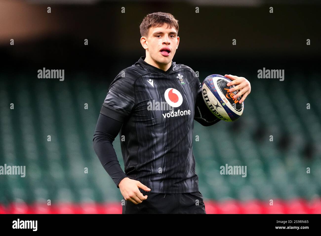Wales' Dafydd Jenkins during a training session at the Principality ...