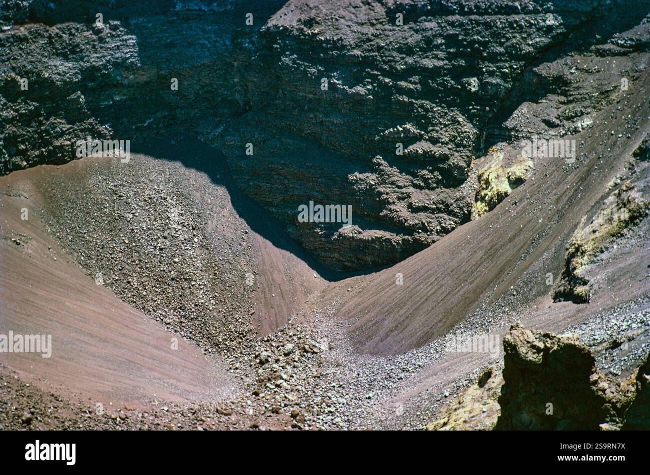 Crater of Mount Vesuvius volcano, Naples, Campania, Italy, Europe 1967 ...