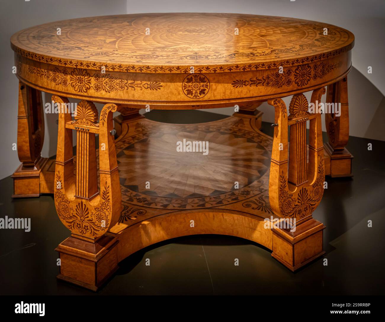 Paris, France - 01 11 2025: Carnavalet Museum. Round table in oak ...