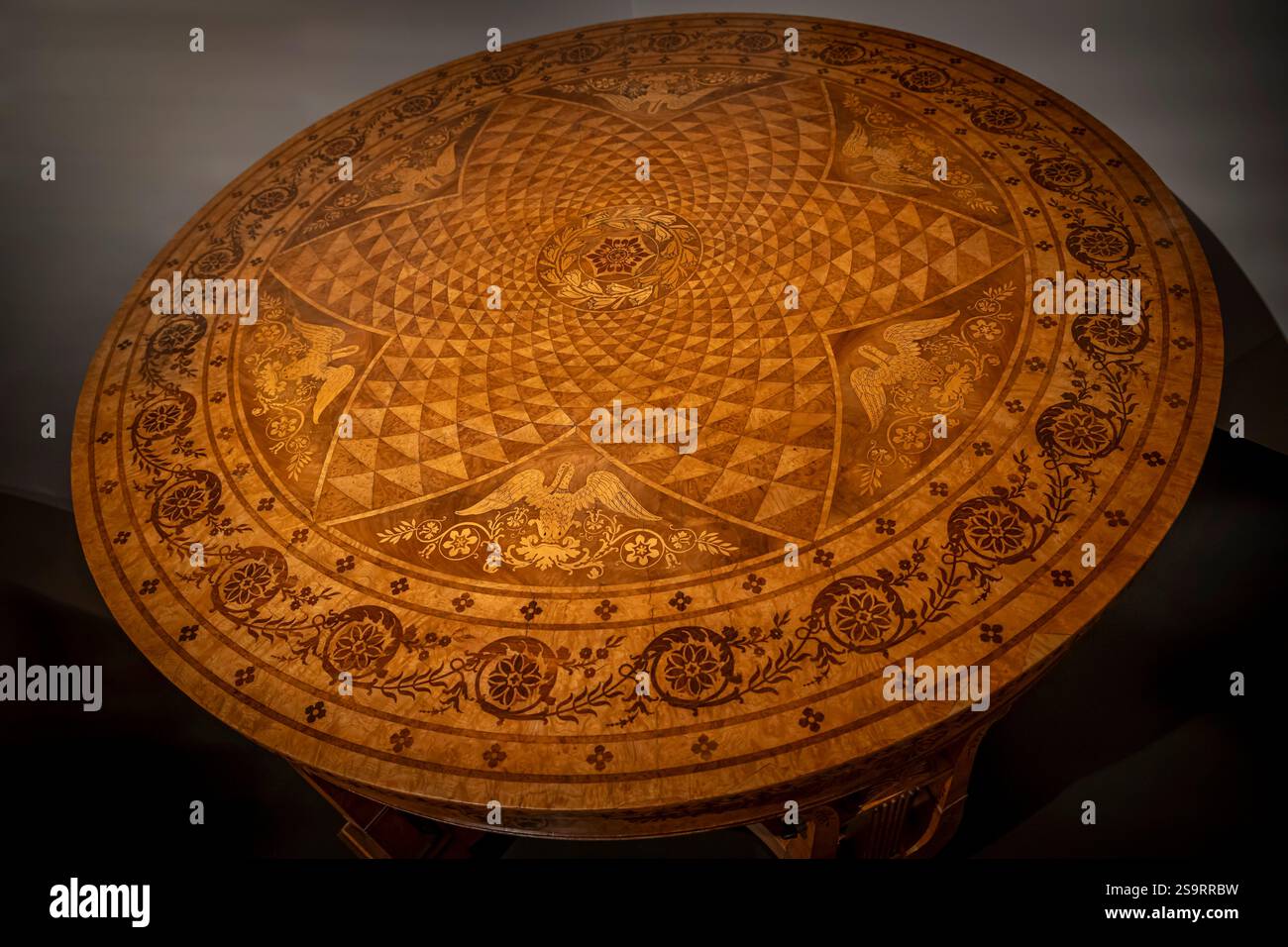 Paris, France - 01 11 2025: Carnavalet Museum. Round table in oak ...