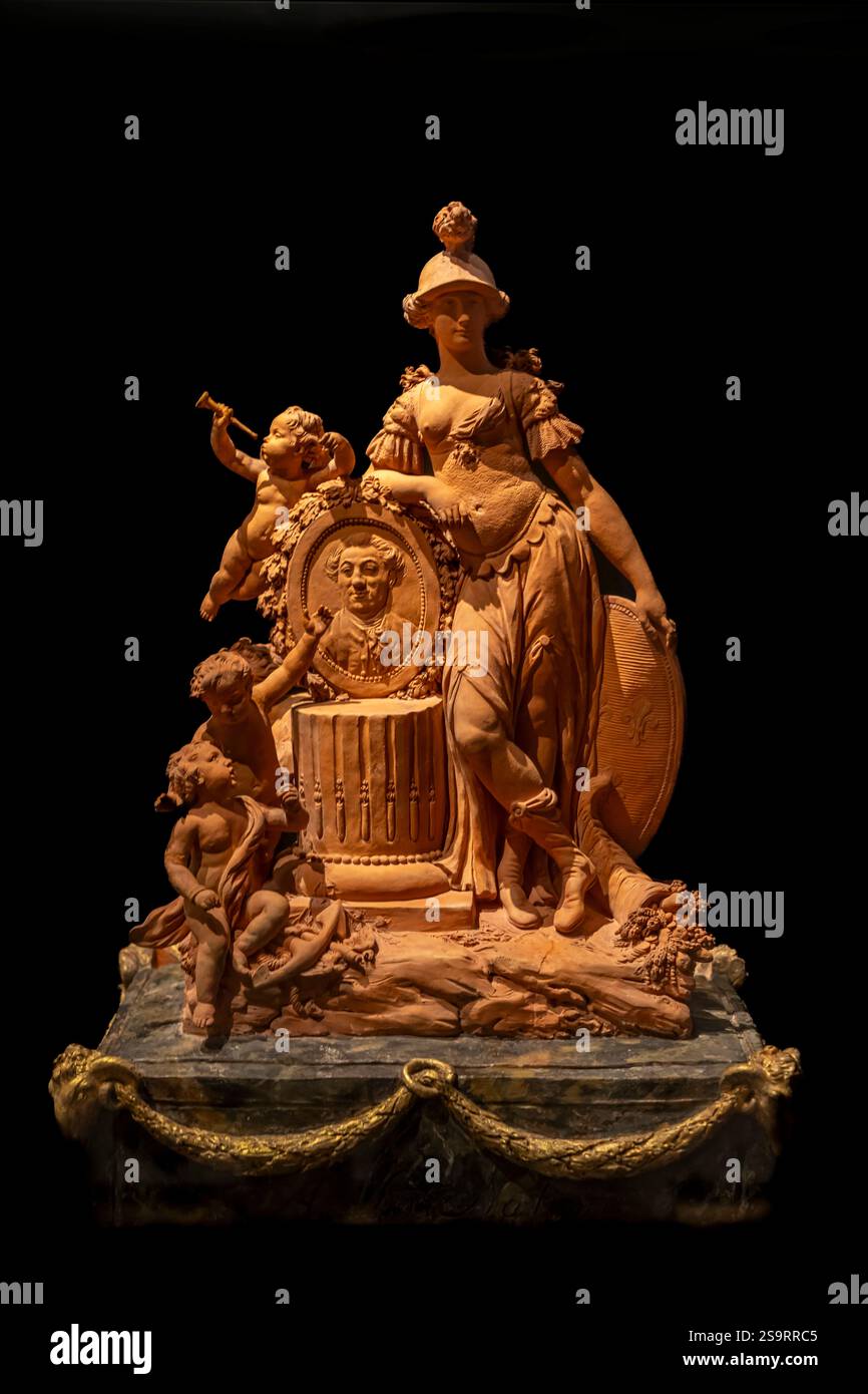 Paris, France - 01 11 2025: Carnavalet Museum. Polychrome terracotta ...