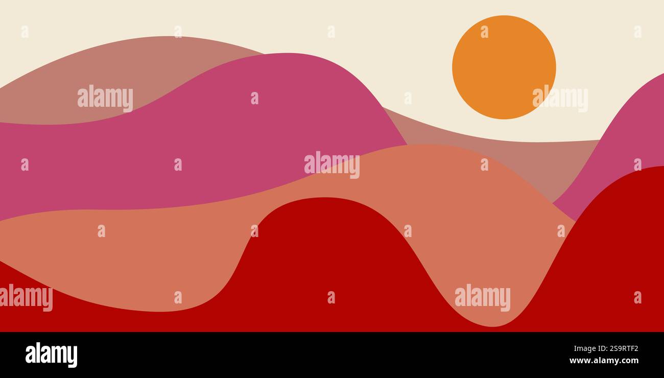 Abstract art mountain aesthetic boho sunset hi-res stock photography ...