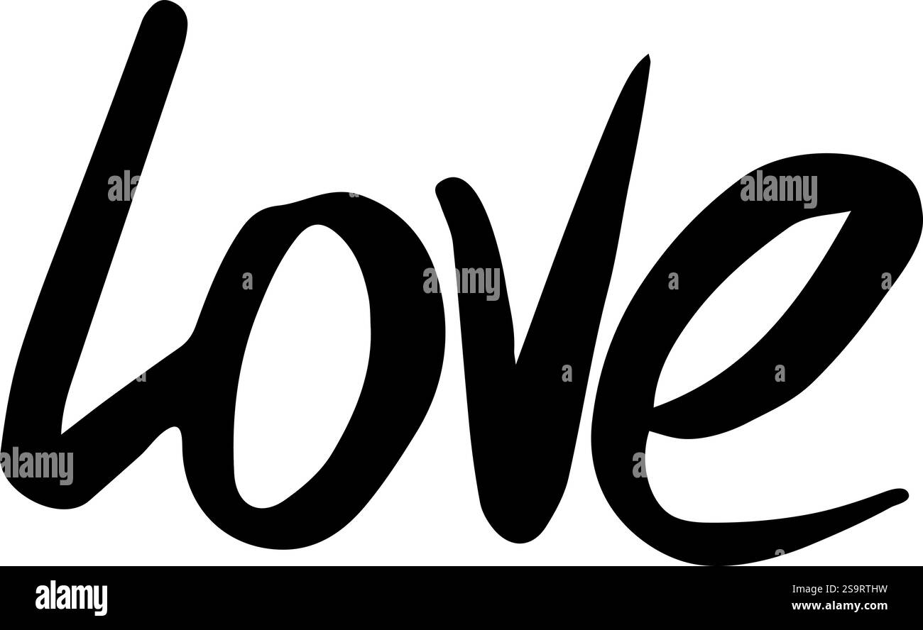 Handdrawn lettering of a word Love. Unique typography poster or apparel ...