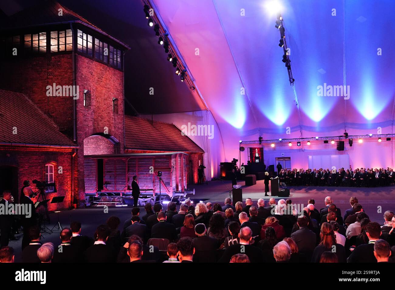 Auschwitz survivor Tova Friedman speaks during commemorations at ...