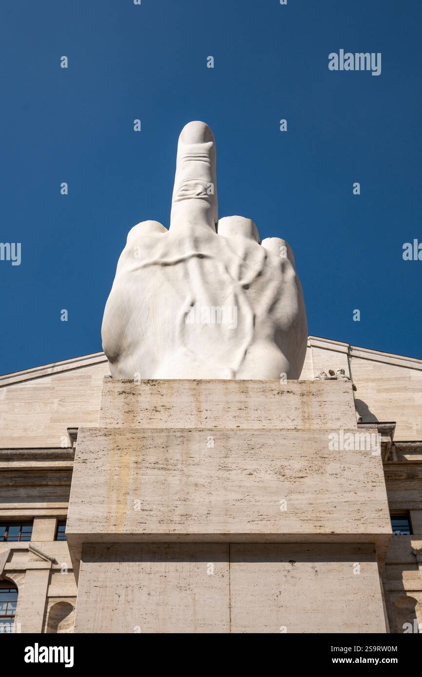 The Finger statue in Milan, Italy Stock Photo - Alamy