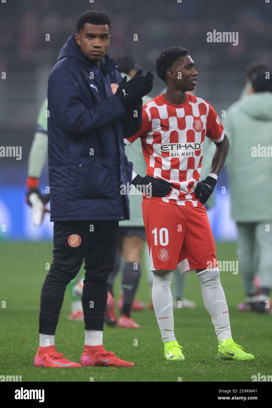 Milan, Italy, 22nd January 2025. Yaser Asprilla of Girona FC reacts as ...