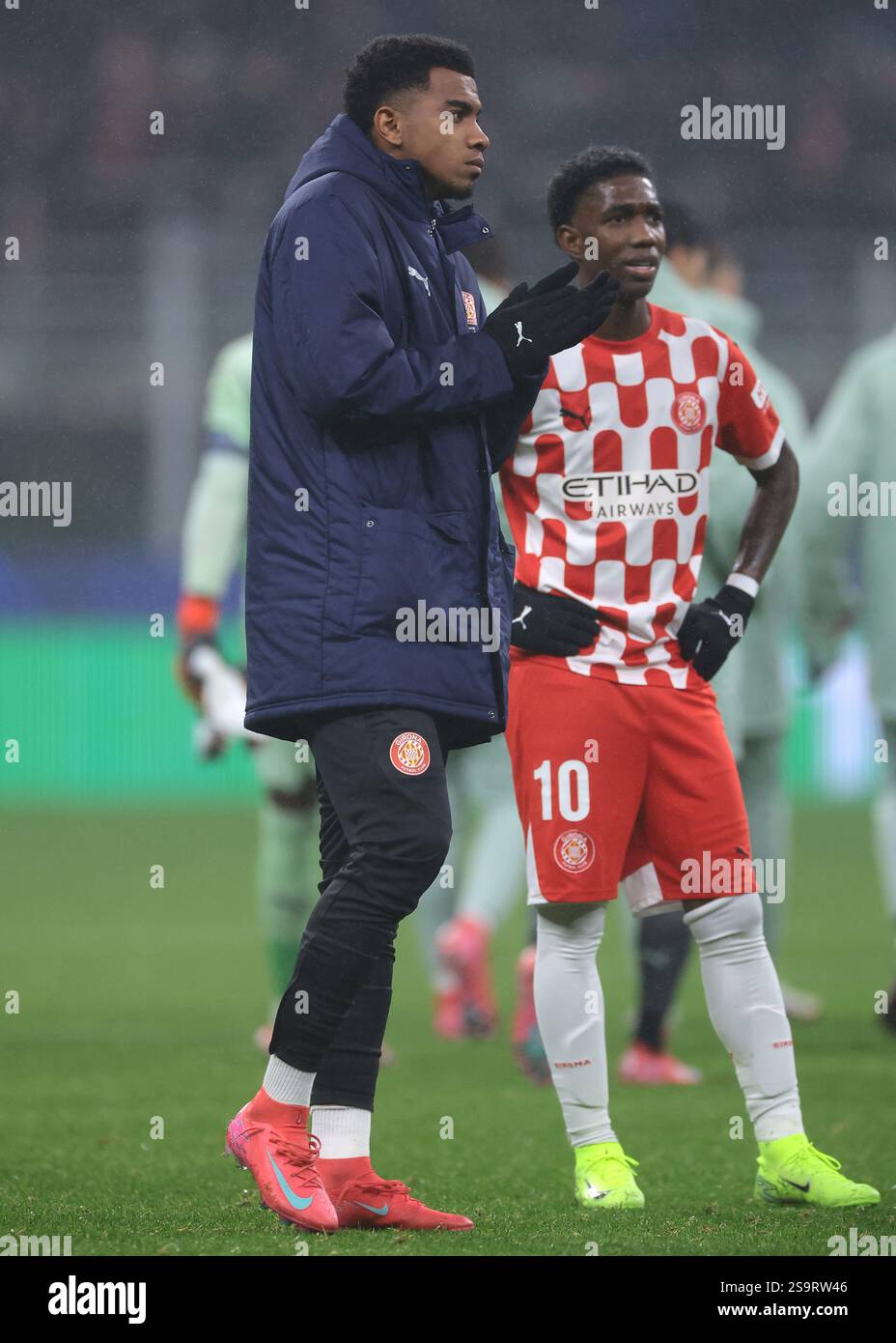 Milan, Italy. 22nd Jan, 2025. Yaser Asprilla of Girona FC reacts as ...