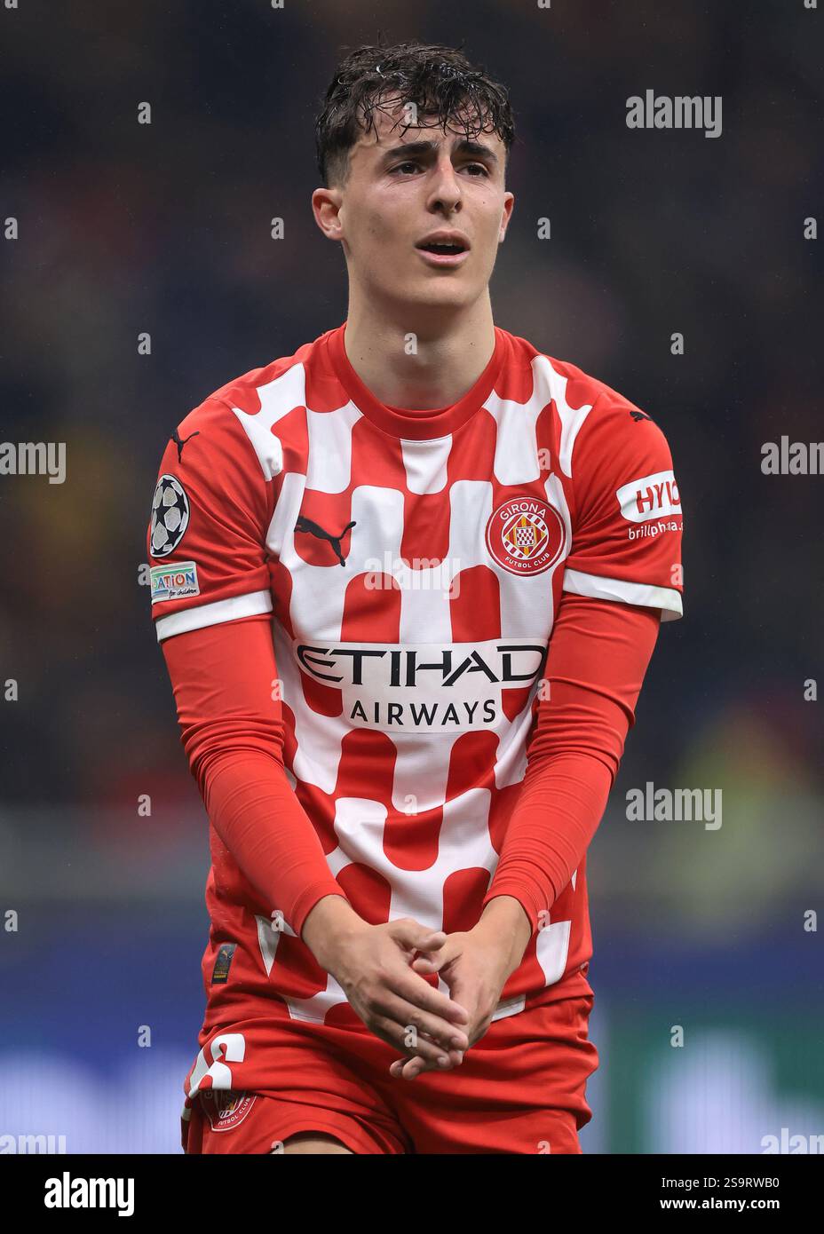 Milan, Italy. 22nd Jan, 2025. Alejandro Frances of Girona FC reacts ...