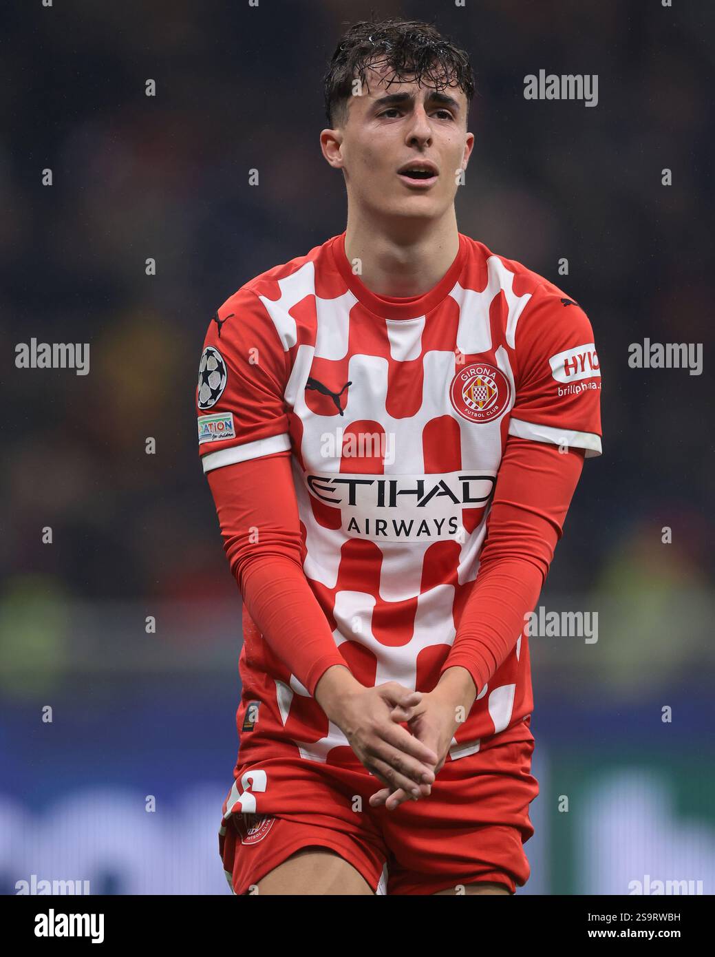 Milan, Italy. 22nd Jan, 2025. Alejandro Frances of Girona FC reacts ...
