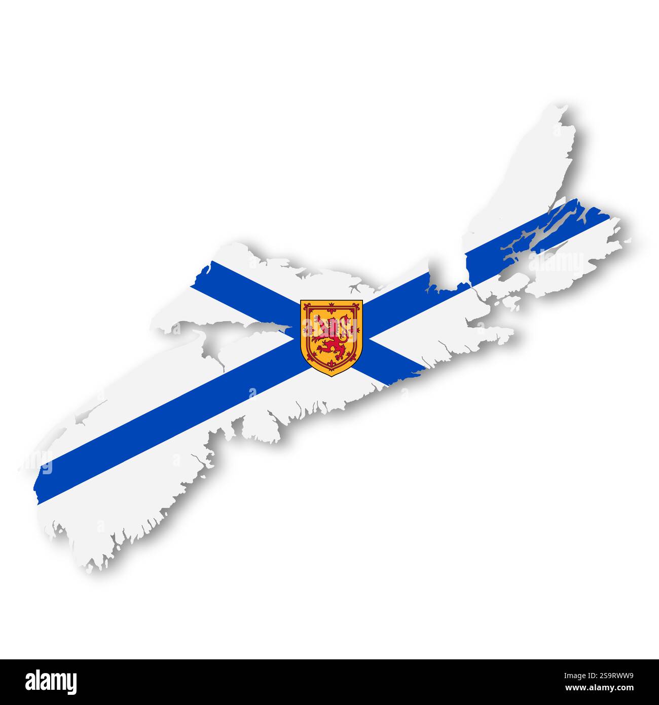 Nova Scotia Canada Province flag map Stock Photo - Alamy