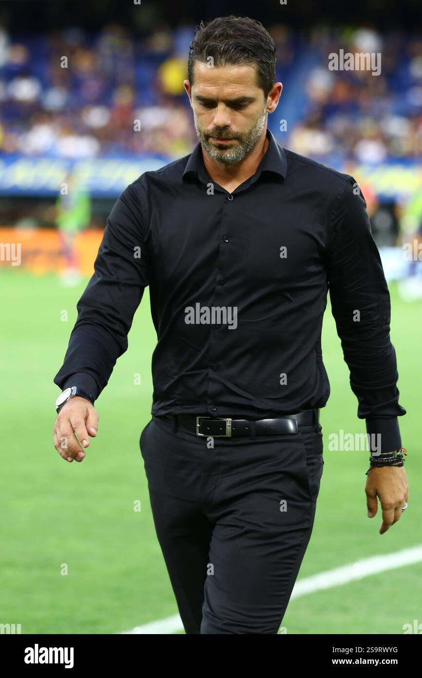 Boca Juniors head coach Fernando Gago leaves the field at the end of ...
