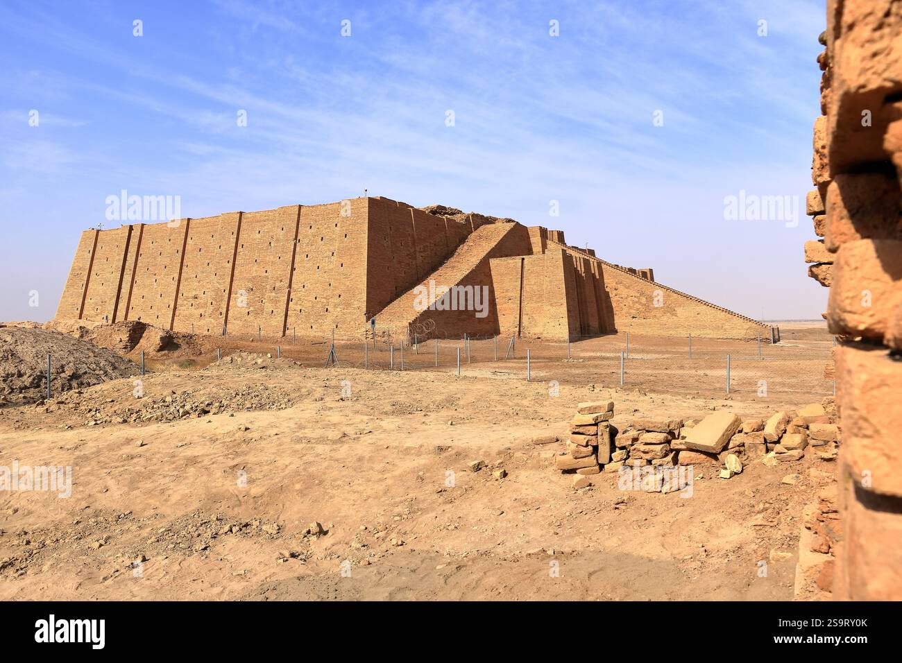 the restored ziggurat in ancient Ur, sumerian temple, Iraq Stock Photo ...